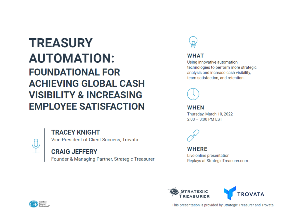 Webinar: Treasury Automation - Strategic Treasurer
